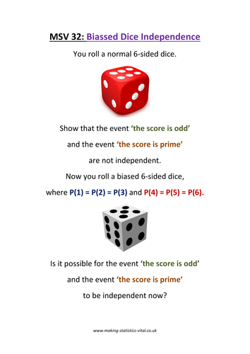 Biassed Independence activity | Teaching Resources