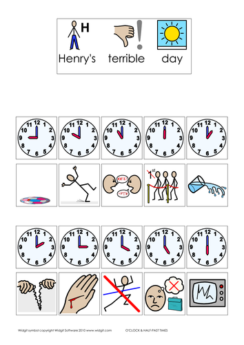 Tell the time (o'clock and half-past) (Widgit CIP) by ...