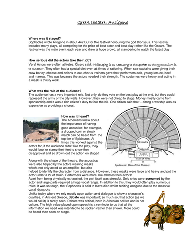 Greek Theatre Worksheet