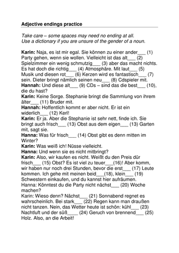 Adj endings worksheet | Teaching Resources