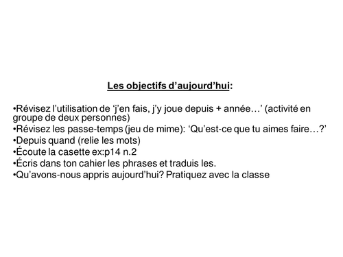 depuis quand | Teaching Resources