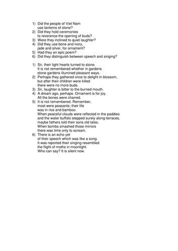 what were they like activity hm | Teaching Resources