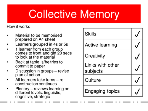 Collective Memory - Writing lesson by MissRathor - UK Teaching ...