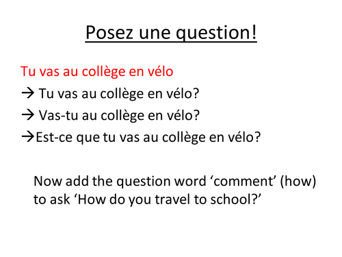 Posez une question | Teaching Resources