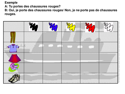 Bataille navale - les vetements | Teaching Resources Bataille navale - les vetements | Teaching Resources