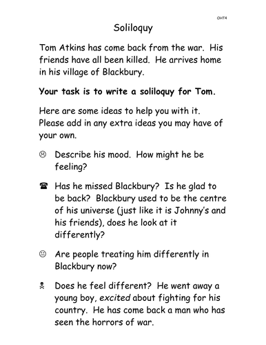 TOM's story Johnny and the dead | Teaching Resources