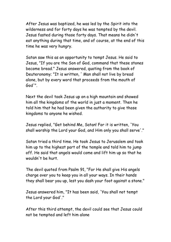 The Temptation of Jesus | Teaching Resources