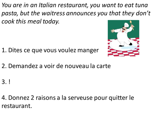 jeu de role - au restaurant | Teaching Resources