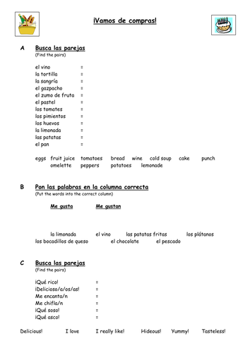 Spanish Shopping: Vamos de compras | Teaching Resources