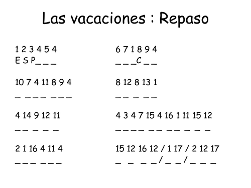 Spanish Holidays - Las vacaciones | Teaching Resources