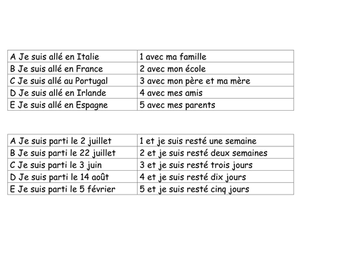 French 50 50 Games les vacances | Teaching Resources