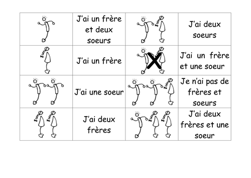 french family pairs dominoes loop game | Teaching Resources