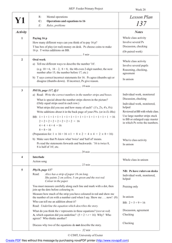 Number bonds and sums to 16, lesson 2 | Teaching Resources