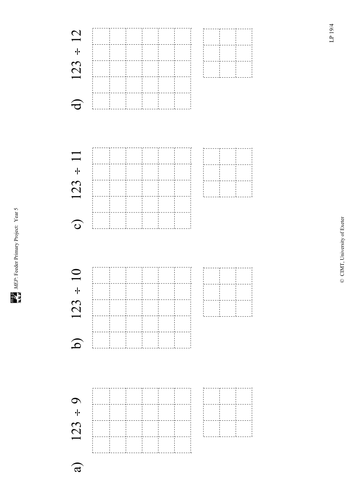 Yr 5 Division using written methods :Lesson 19 | Teaching Resources