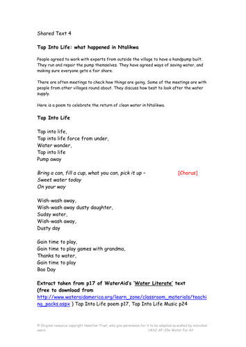 Tap Into Life | Teaching Resources