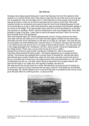 History of Cars | Teaching Resources