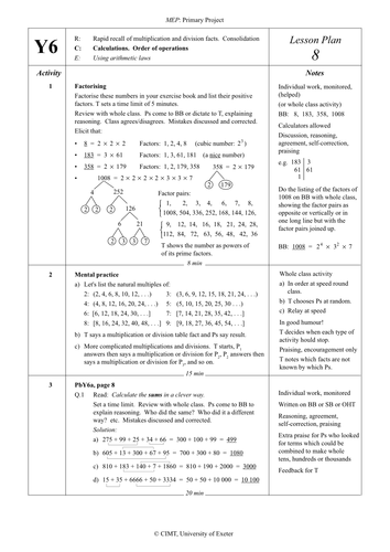 Yr 6 Calculating :Lesson 8 | Teaching Resources