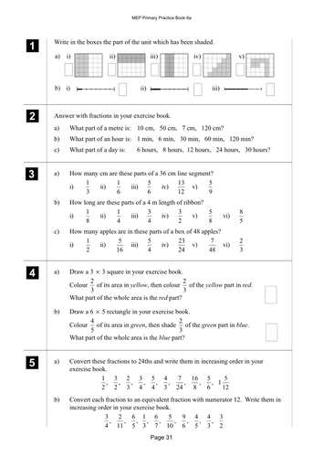 Yr 6 Fractions : Lesson 31 | Teaching Resources
