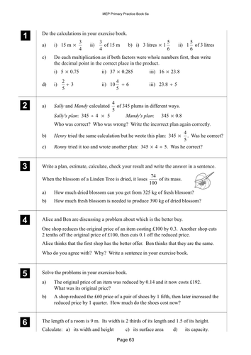 Yr 6 Fractions : Lesson 63 | Teaching Resources