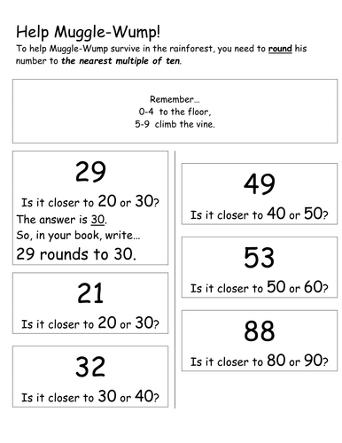 Muggle-Wump Rounding (Roald Dahl) | Teaching Resources
