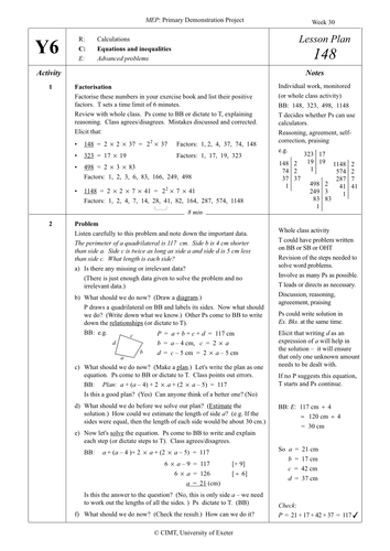 Yr 6 Equations : Lesson 148 | Teaching Resources