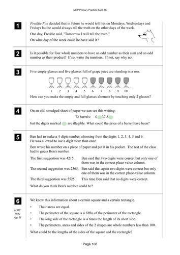 Yr 6 problems : Lesson 168 | Teaching Resources