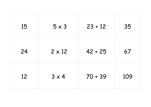 Quick number work cards | Teaching Resources