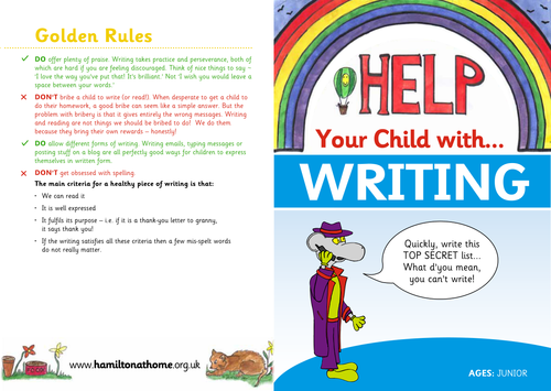 Junior Writing Leaflet | Teaching Resources