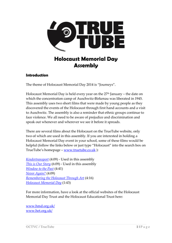 Holocaust Memorial Day Assembly | Teaching Resources