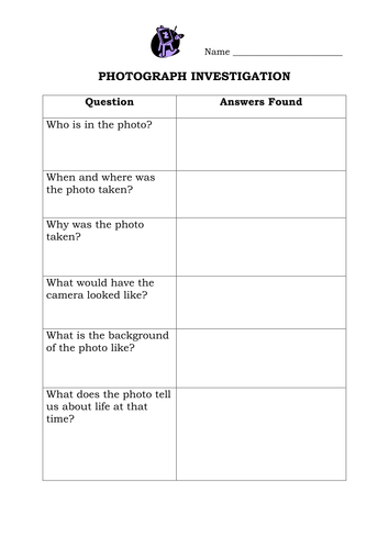 Photo Investigation | Teaching Resources