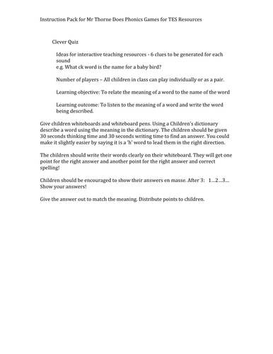 Clever Quiz game | Teaching Resources