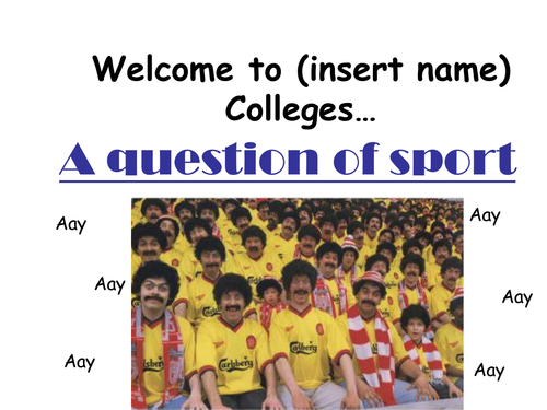 A Question Of Sport | Teaching Resources