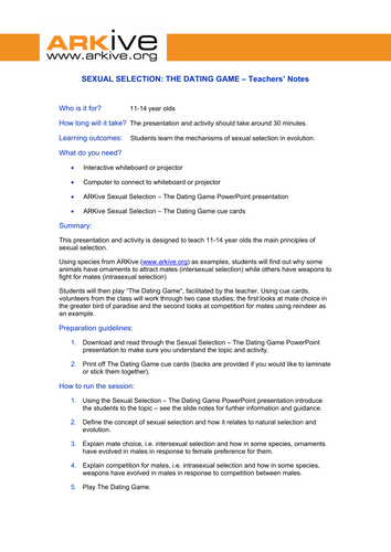 The Dating Game | Teaching Resources