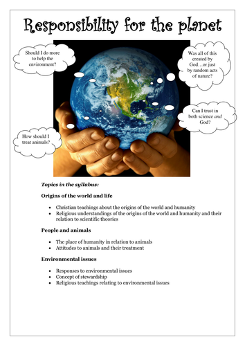 Responsibility for the planet B589 | Teaching Resources
