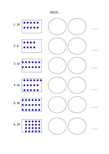 Halving - finding half of differentiated numbers by H4nn4hWW - Teaching ...