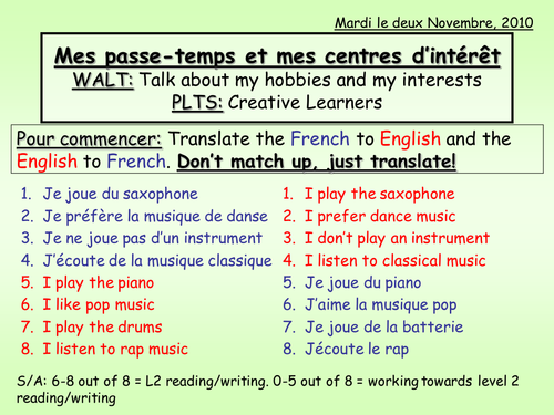 Passe temps | Teaching Resources