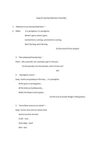 Spring Celebration Assembly. | Teaching Resources