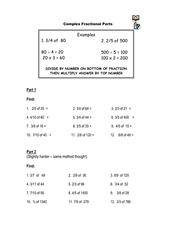 Finding Fractional Parts | Teaching Resources