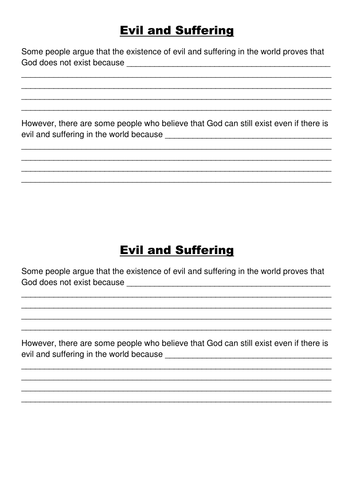 Evil and suffering in Christianity - levelled by - UK Teaching ...