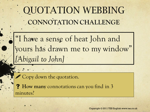 The Crucible CAT - Quotation Webbing | Teaching Resources