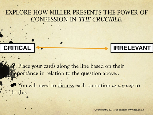 The Crucible Controlled Assessment - Confessions | Teaching Resources