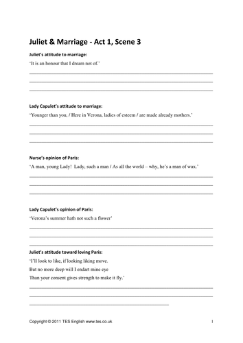 Romeo and Juliet - Love, Sex & Marriage Resources | Teaching Resources