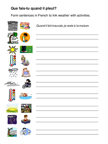 Weather & activities using quand | Teaching Resources