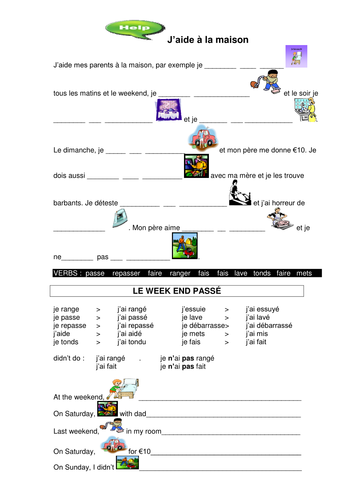 housework & chores in French - faire le menage | Teaching Resources