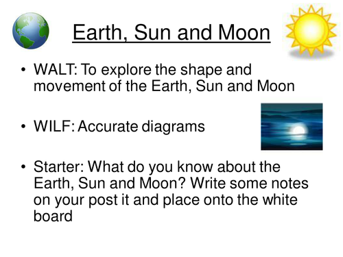 Earth, sun and moon introductory Ppt | Teaching Resources