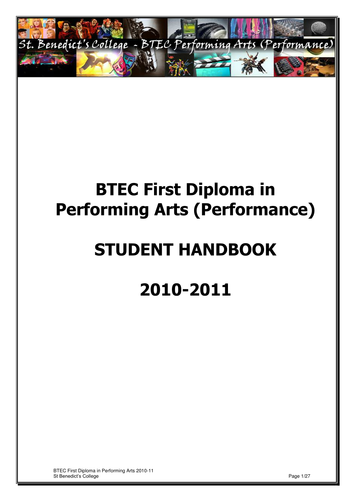 BTEC Performing Arts Documents | Teaching Resources