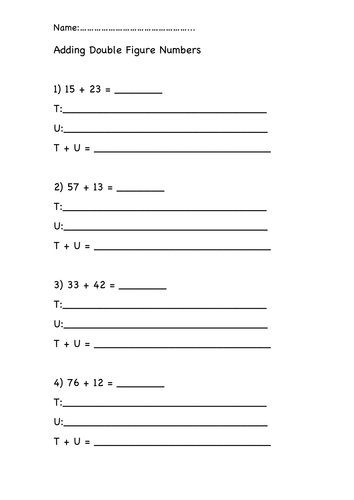 Adding Double Figure Numbers | Teaching Resources Adding Double Figure Numbers | Teaching Resources