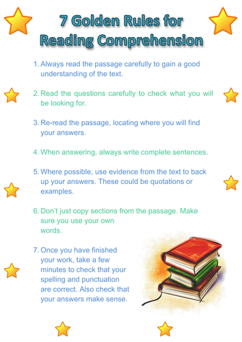 7 Golden Rules For Reading Comprehension by juliannebritton - Teaching ...