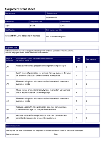 NEW BTEC Unit 19 - Marketing Plan | Teaching Resources