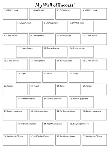 My Wall of Success | Teaching Resources